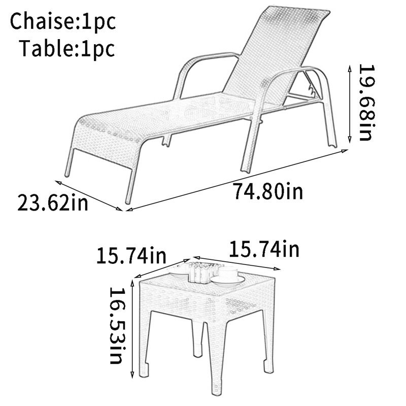 Hokku Designs Nurali Outdoor Wicker Chaise Lounge Set with Table | Wayfair